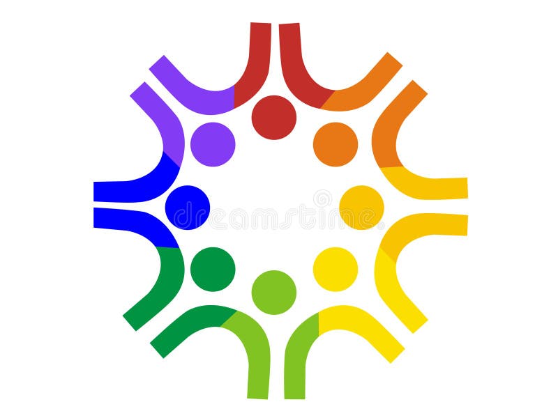 Teamwork logo stock vector. Illustration of drawing, circle - 26195054