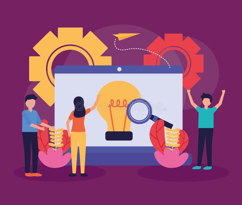 People Teamwork Flat Design Image Stock Illustration - Illustration of ...