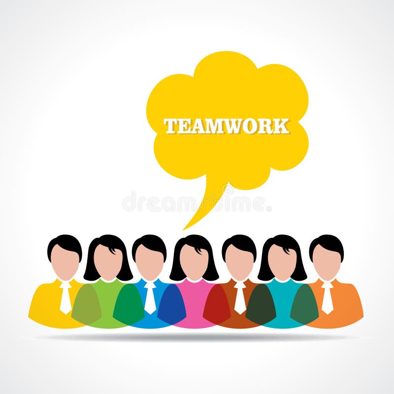 People Teamwork Concept with Message Bubble Stock Vector - Illustration ...