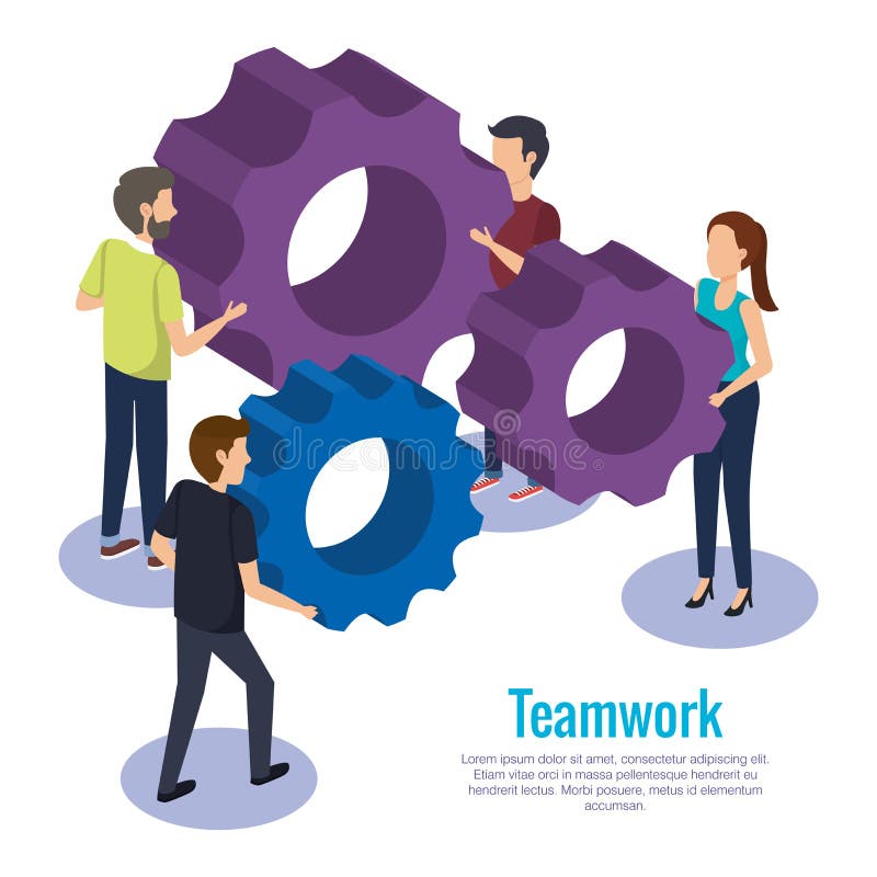 Teamwork Gears stock vector. Illustration of collaboration - 88032003