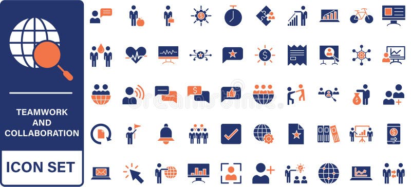 People and Teamwork Line Icons Collection. Big UI Icon Set in a Flat ...