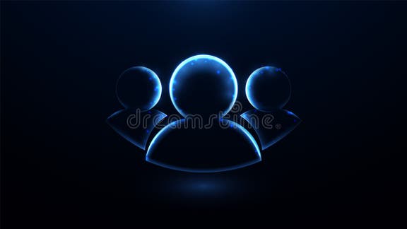 People, Teamwork, Personal, Group, and Team Icon. Glowing Wireframe ...