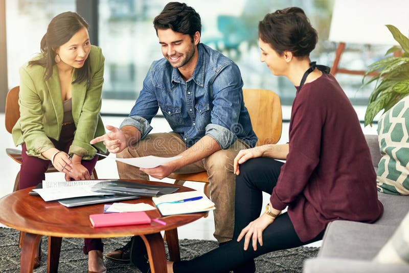People, Teamwork or Writers Talking with Paperwork in Meeting for ...