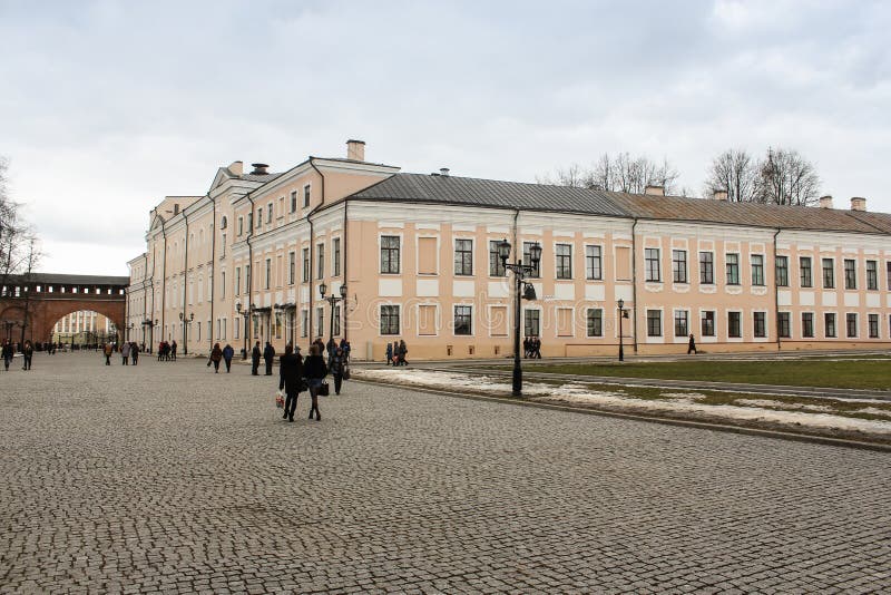 People on the Territory of the Novgorod Kremlin. Editorial Stock Photo ...