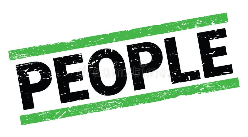 PEOPLE Text on Green Rectangle Stamp Sign Stock Illustration ...