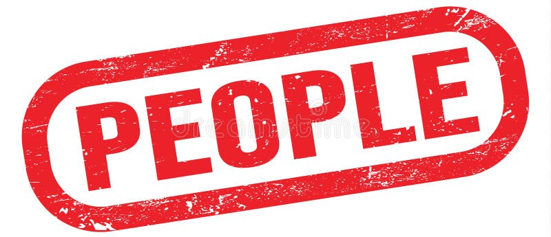 PEOPLE, Text on Red Rectangle Stamp Sign Stock Illustration ...