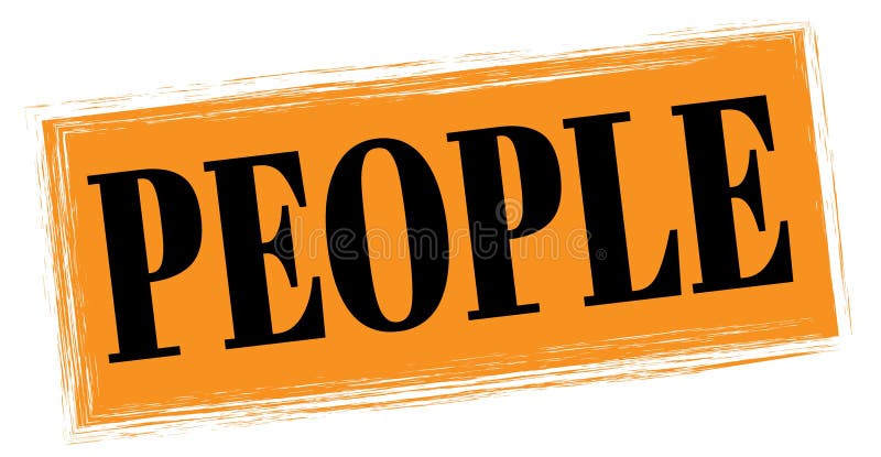 PEOPLE Text Written on Orange-black Stamp Sign Stock Illustration ...