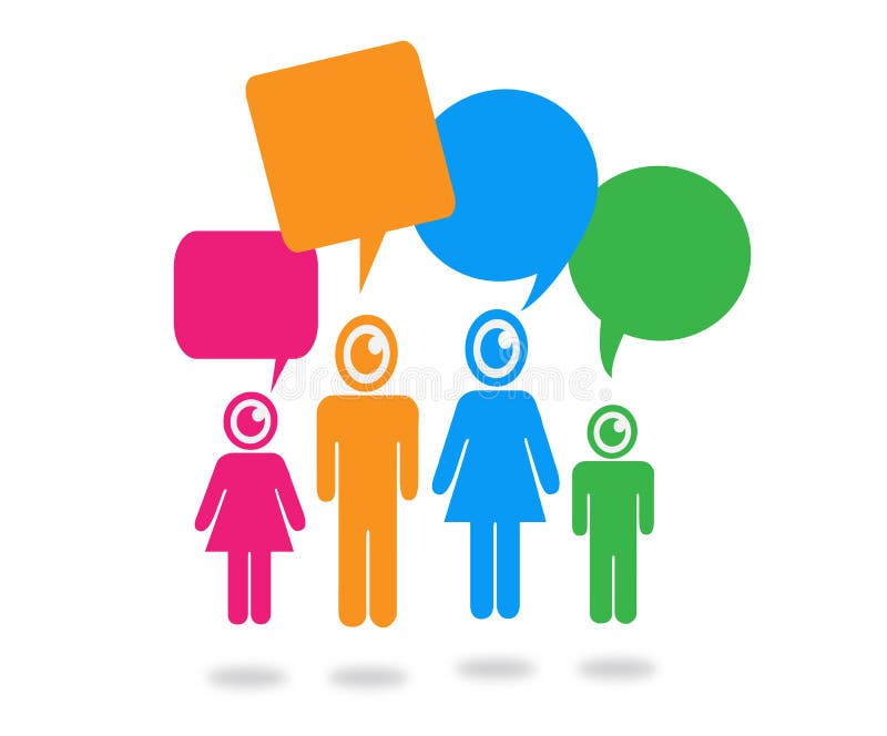 People Think and Dialog Speech Bubbles Stock Illustration ...