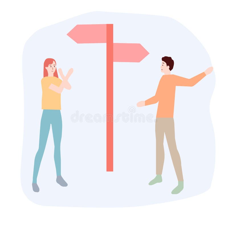 People Think Which Direction To Choose, Vector Graphics Stock Vector ...