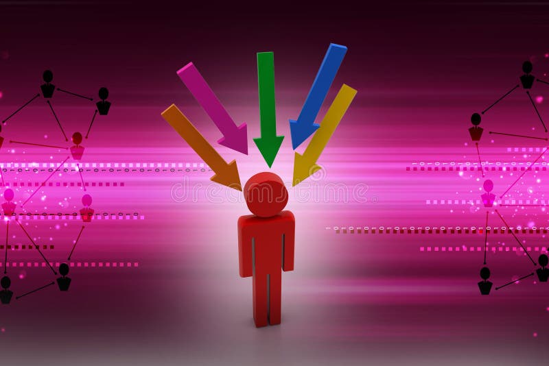 People Thinking Different Ways Stock Illustration - Illustration of ...