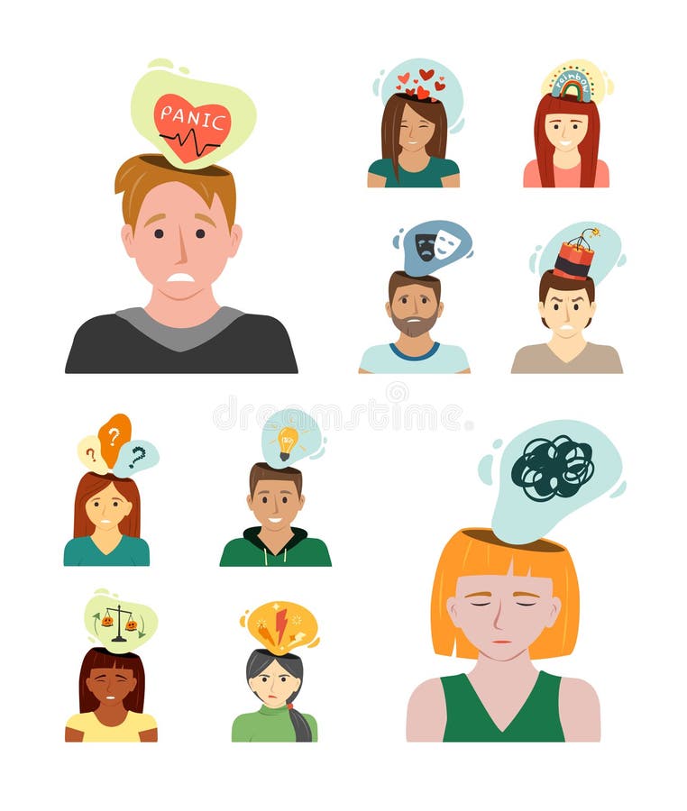People Thinking. Visualization of Different Mental Problems in Peoples ...