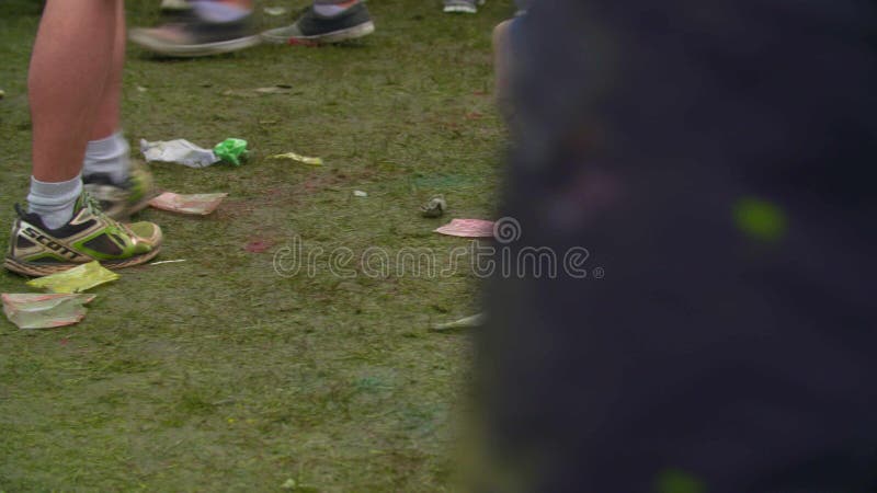 People Throw Garbage on the Ground at a Mass Event Stock Video - Video ...