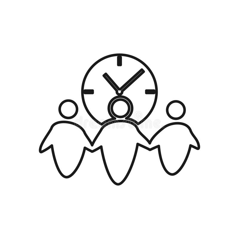 People Time Commitment Teamwork Together Outline Logo Stock Vector ...