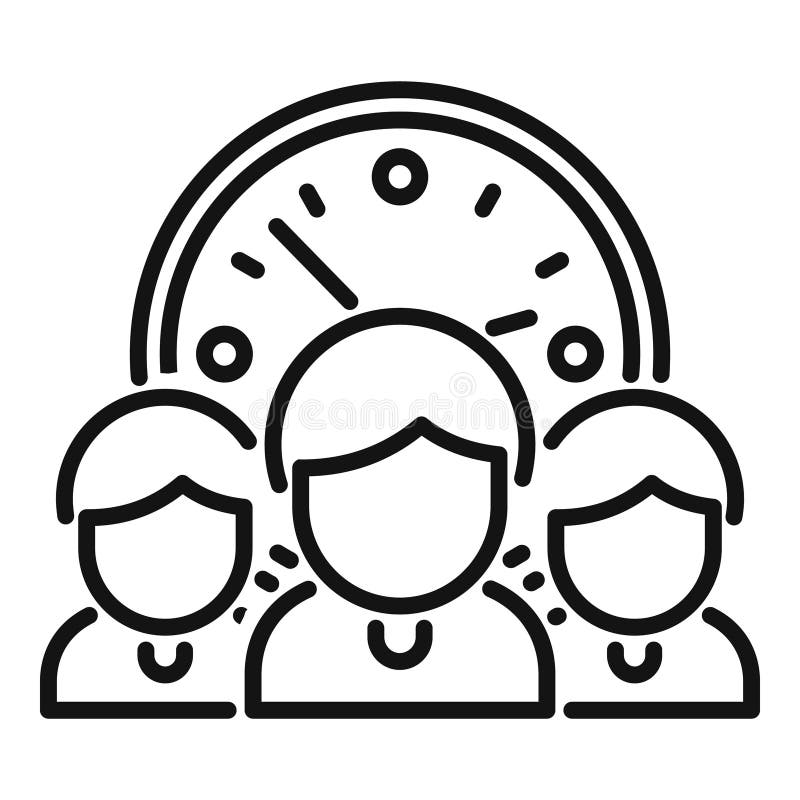 People Time Management Icon Outline Vector. Business Project Stock ...