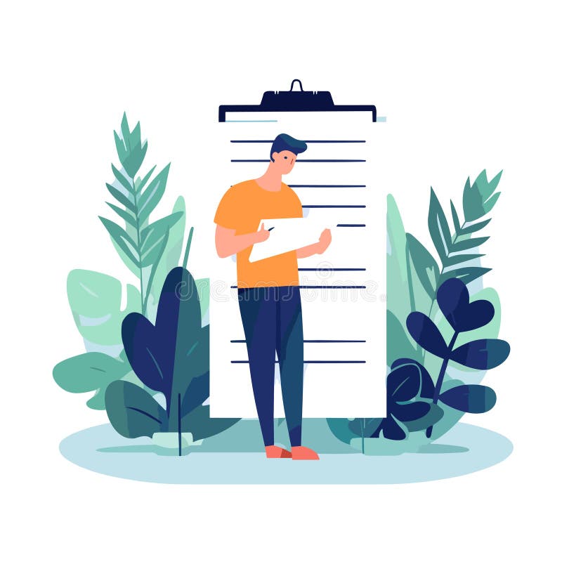 People To Do List Check Schedule Flat Illustration Stock Vector ...