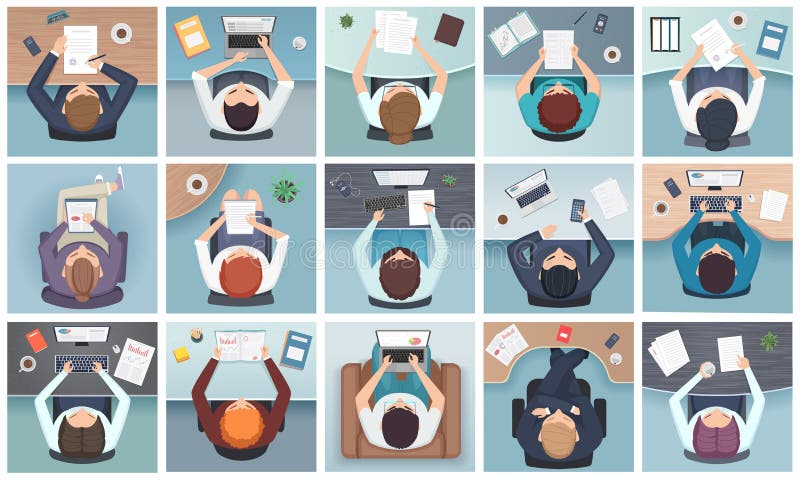 Top View Cartoon People Sitting Table Stock Illustrations – 245 Top ...