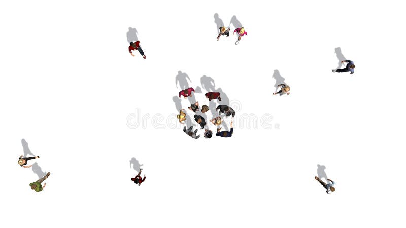 People - Top View with Shadow on White Background Stock Illustration ...