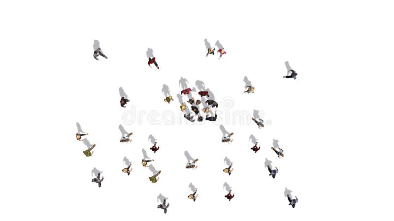 People - Top View with Shadow on White Background Stock Illustration ...