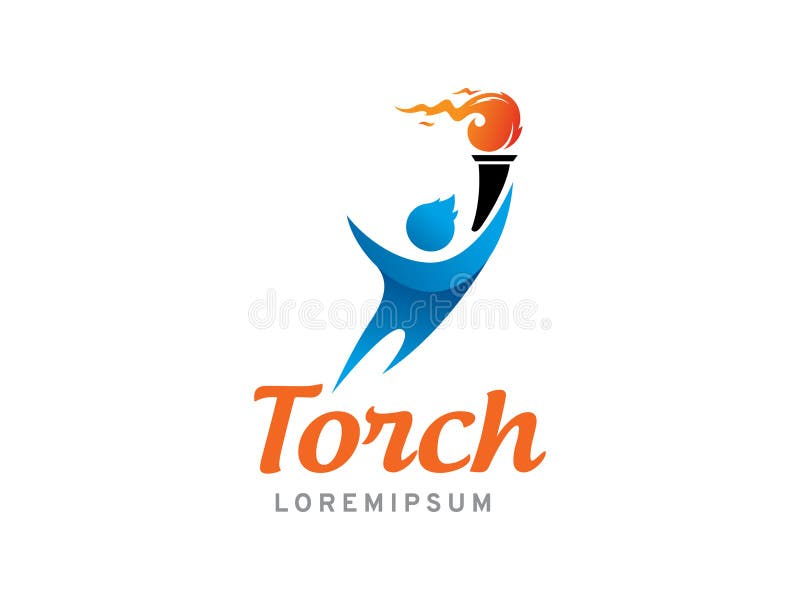 People and Torch Logo Symbol or Icon Template Stock Vector ...