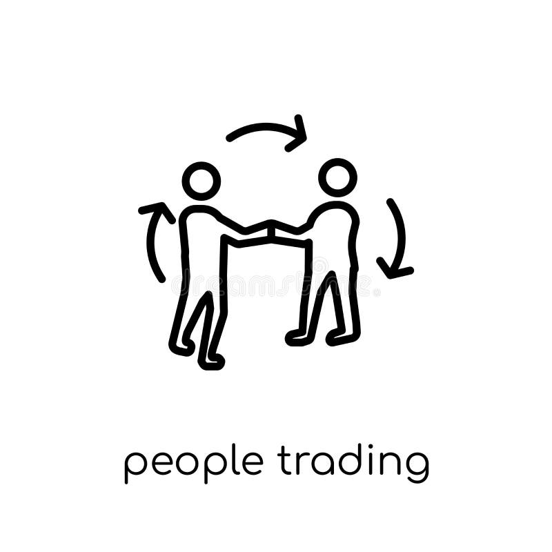 People Trading Icon. Trendy Modern Flat Linear Vector People Trading ...