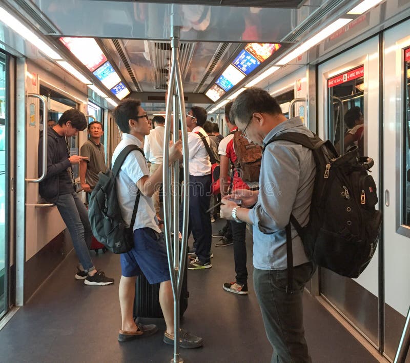 People on the Train in Singapore Editorial Photography - Image of train ...