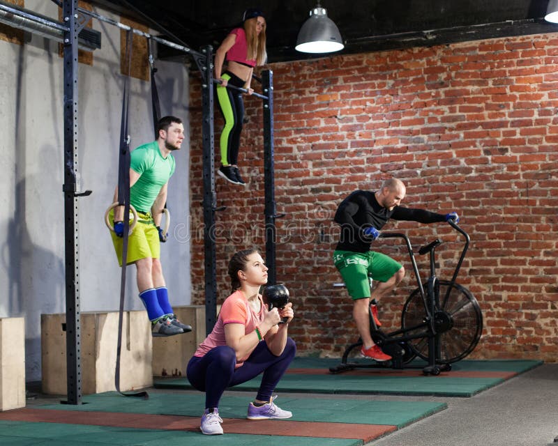 People are Training at the Cross Fit Gym Stock Image - Image of muscle ...