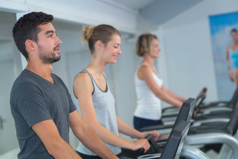 People Training in Gym with People Stock Image - Image of background ...