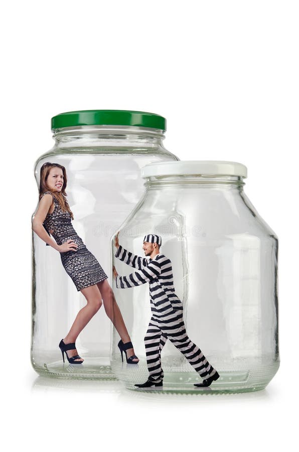 The People Trapped in the Glass Jar Stock Image - Image of glass ...