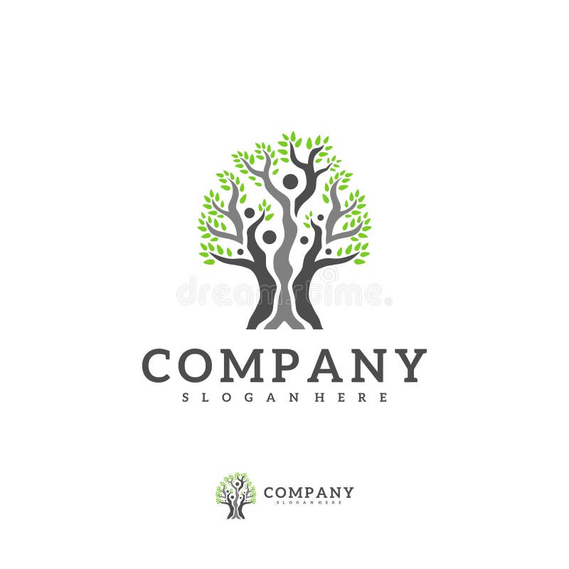 People Tree Logo Vector Template, Creative Tree Logo Design Concepts ...