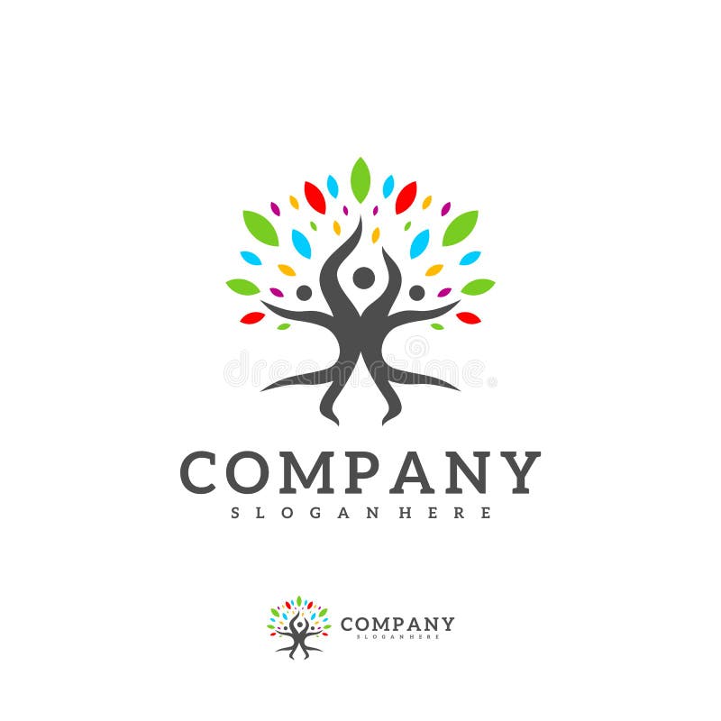 People Tree Logo Vector Template, Creative Tree Logo Design Concepts ...