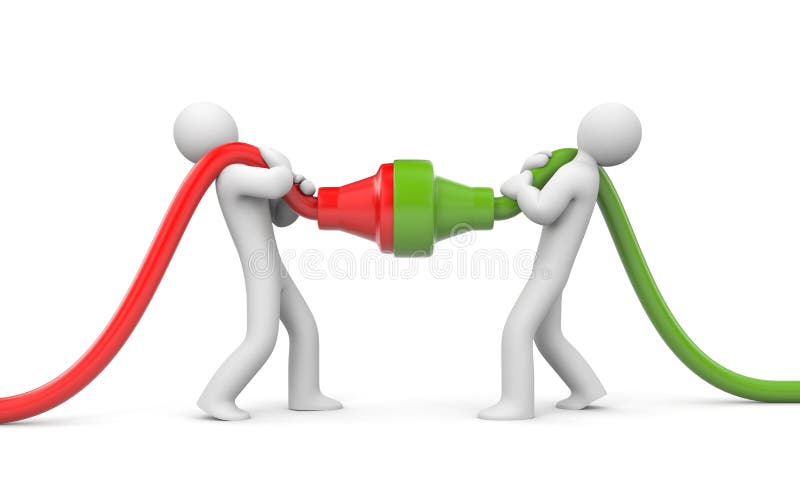 People try to disconnect stock illustration. Illustration of cable ...