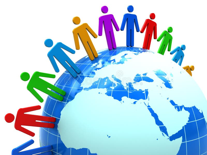 People Unity Around the Globe Stock Vector - Illustration of friendship ...