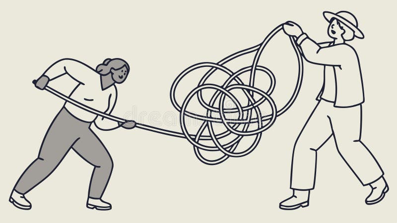 People Untangling a Complex Knot, Problem-solving and Collaboration ...