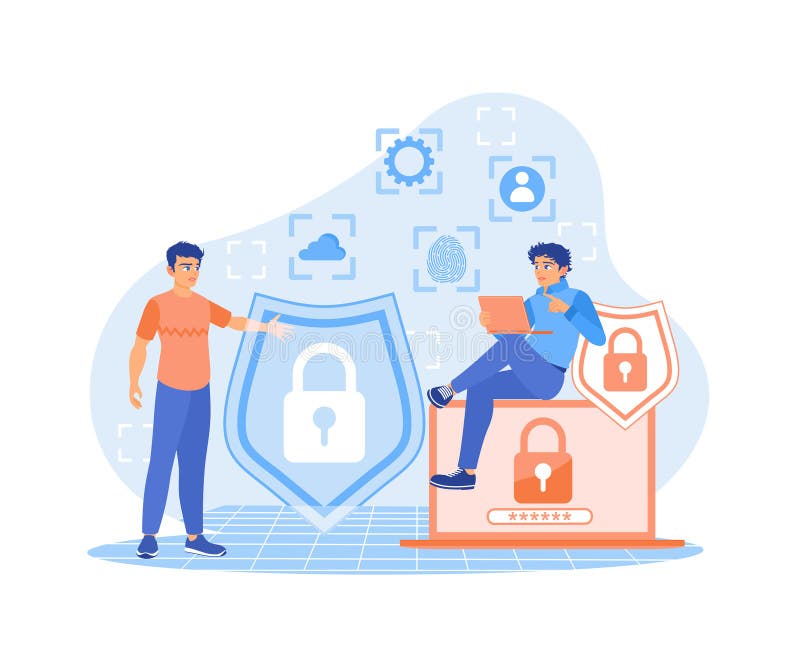 Protect Privacy, Protection and Security Vector Icons Set Cyber ...