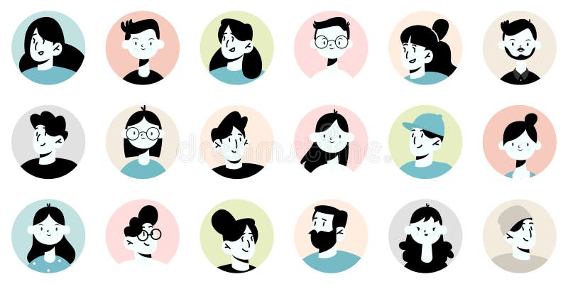 People User Avatar Collection. Set of People Characters for Social ...