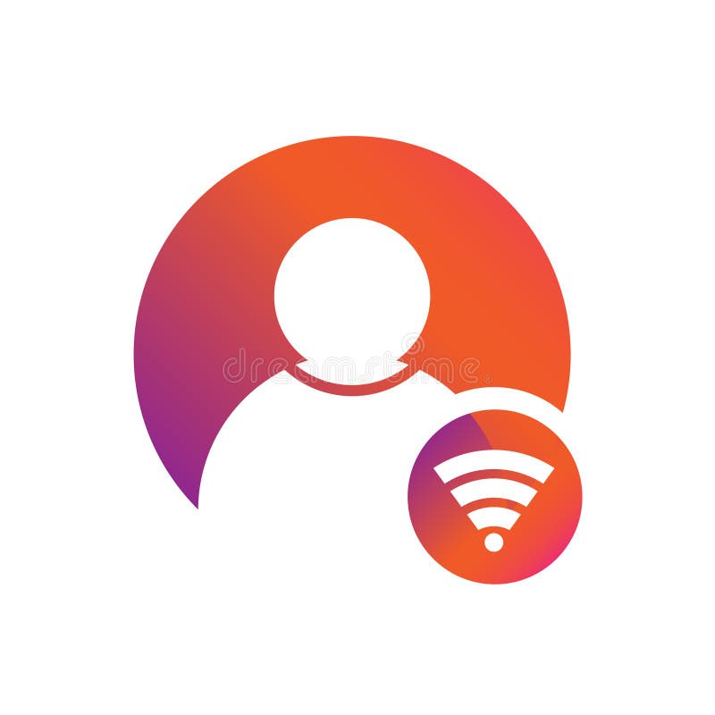 People /user Icon with Wifi Wireless Connection Symbol Vector Icon ...