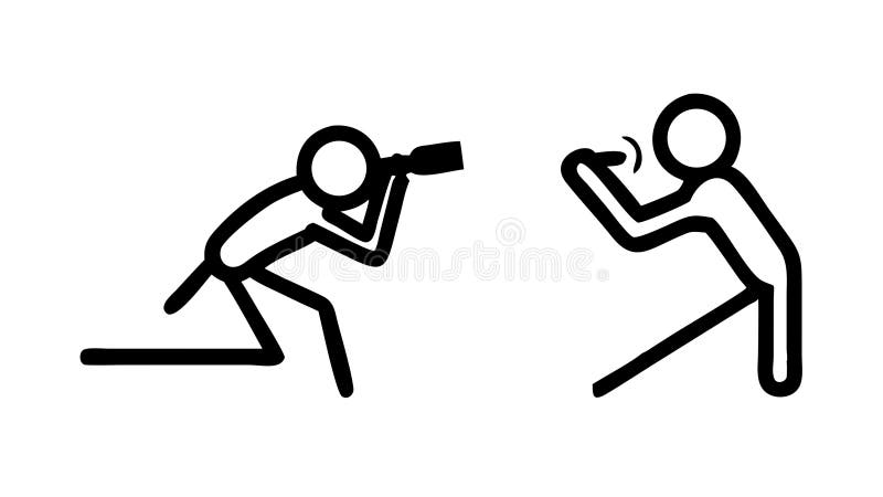 People Using Binoculars Watching Vector Outline, Vector Design ...