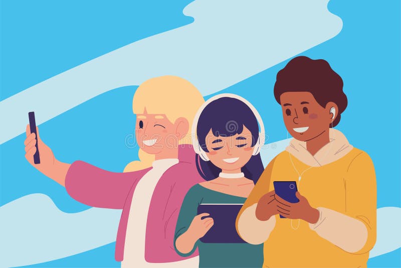 People using cellphone stock vector. Illustration of design - 253831529 People using cellphone stock vector. Illustration of design - 253831529