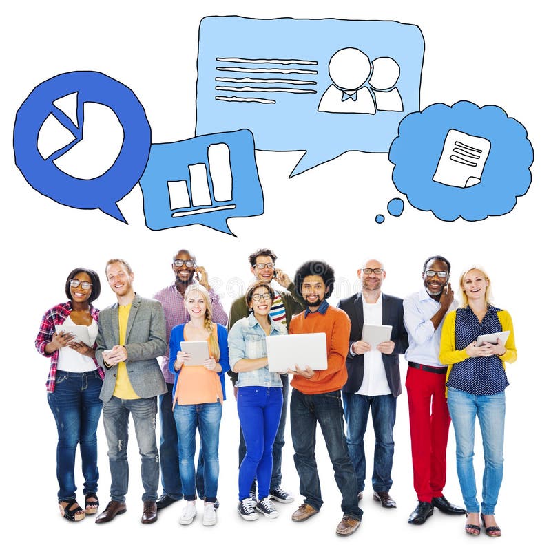 People Using Devices with Technology and Data Concepts Stock Photo ...