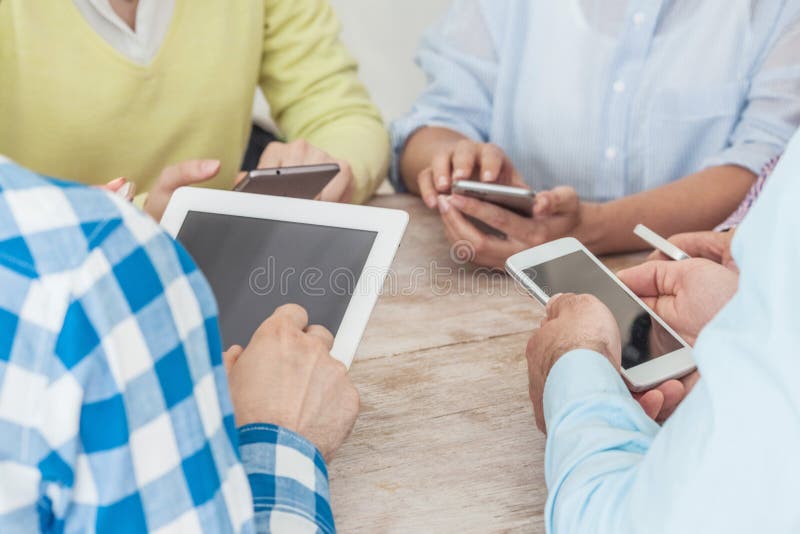 People Using Digital Devices Stock Photo - Image of student, wireless ...