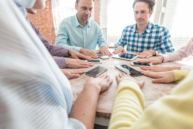 People Using Digital Devices Stock Photo - Image of group, student ...