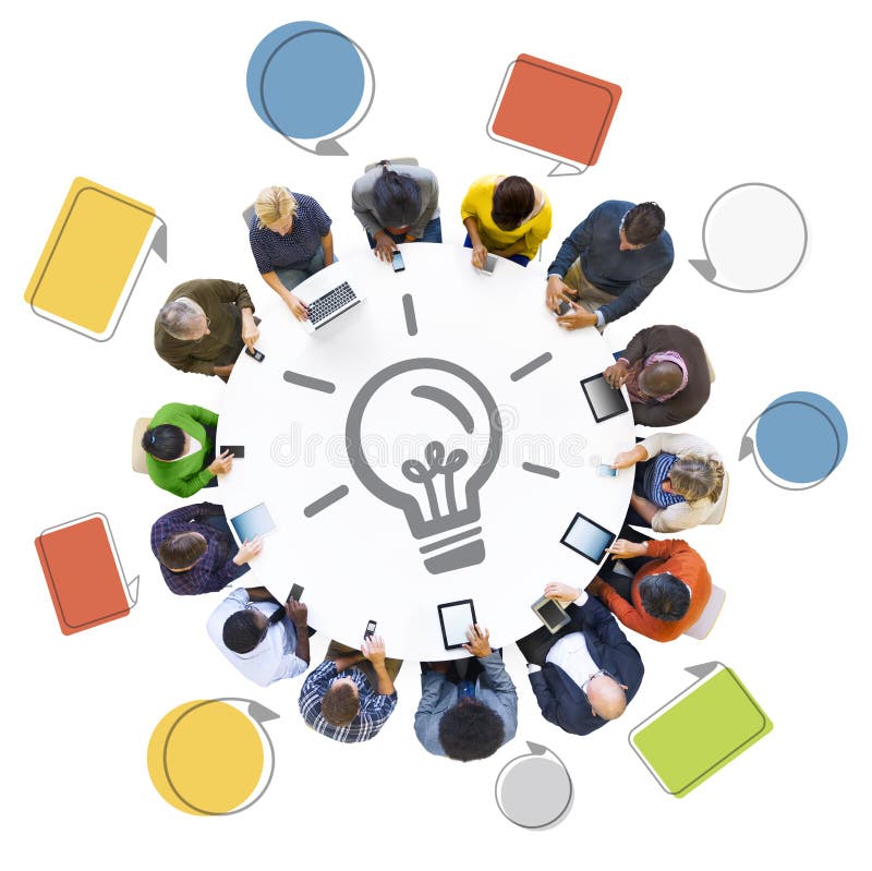 People Using Digital Devices with Idea Concept Stock Photo - Image of ...