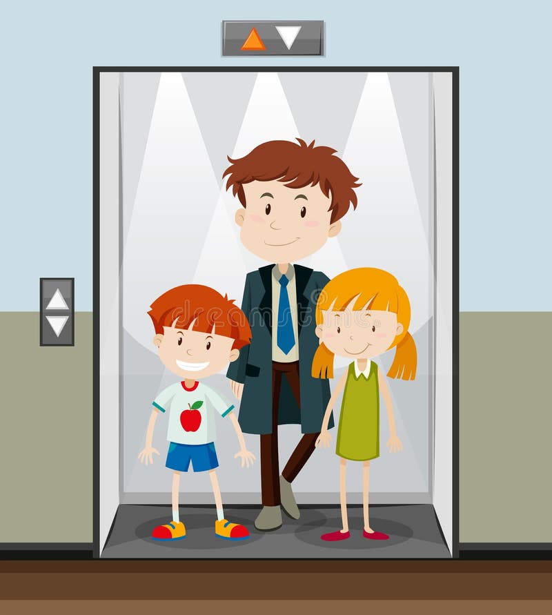 People Using Elevator Going Up Stock Vector - Illustration of building ...