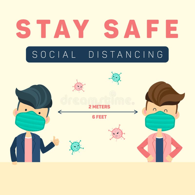 People Using Face Mask and Social Distancing for Covid19 Stock Photo ...