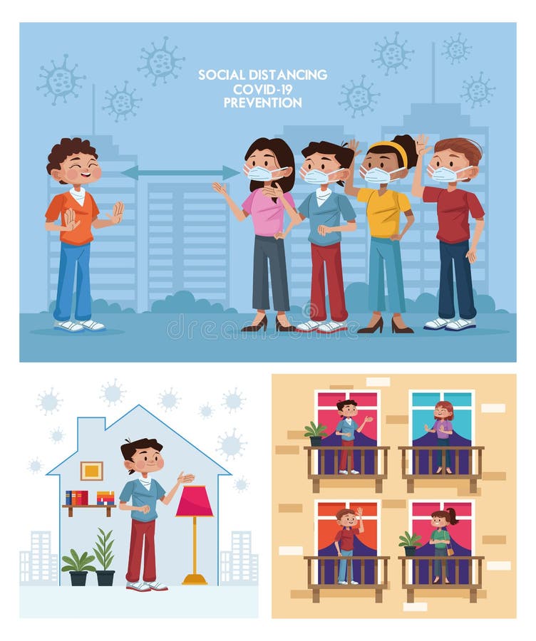 People Using Face Masks and Practicing Social Distance and Stay at Home ...