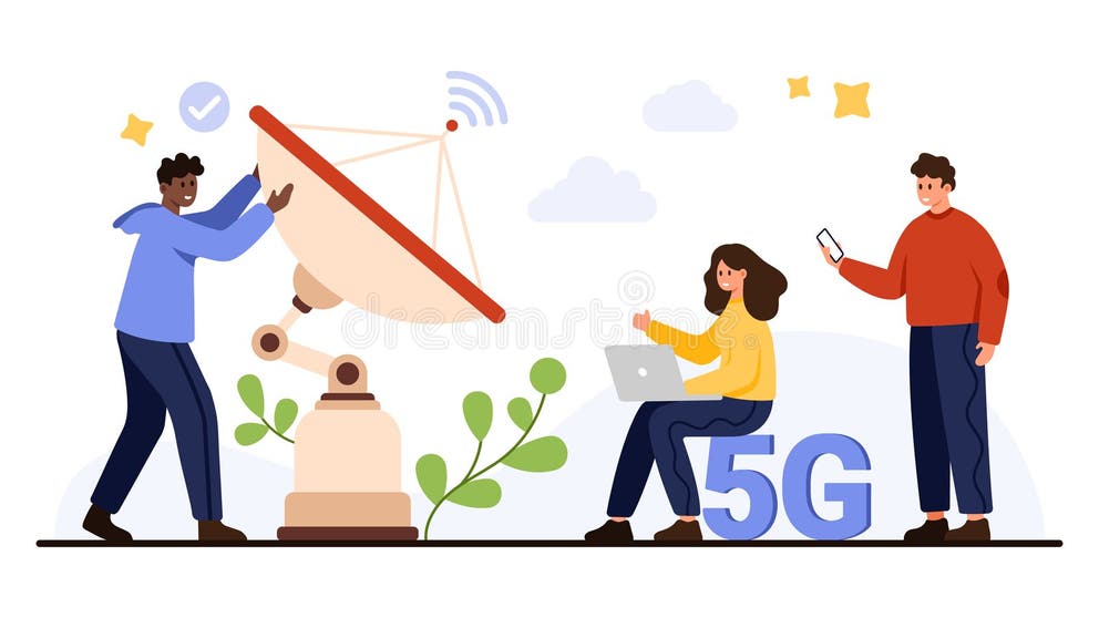People Connecting Devices Stock Illustrations – 609 People Connecting ...