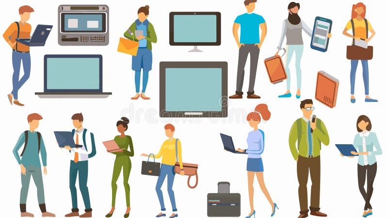 Professionals Utilizing Modern Technology Devices - Business Men and ...