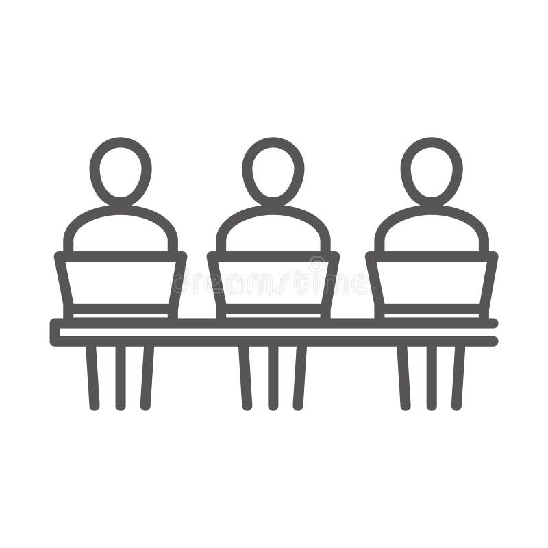 People Using Laptop Computer, Coworking Office Business Workspace, Line ...