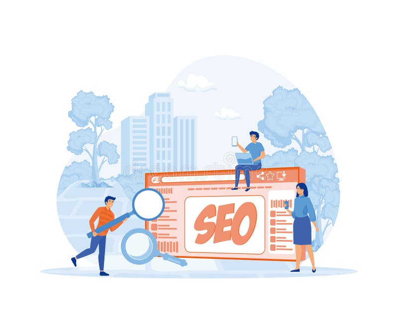 People Using Laptops and Phones for Online Query. Stock Vector ...