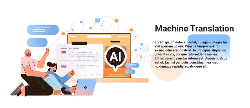 People Using Machine Translation Application with Ai Helper Bot ...